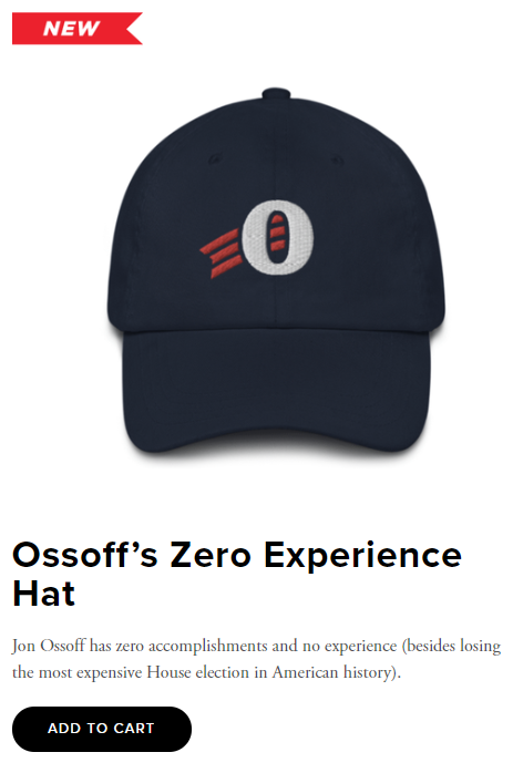 NEW MERCH: Jon Ossoff's Zero Experience Hat - NRSC
